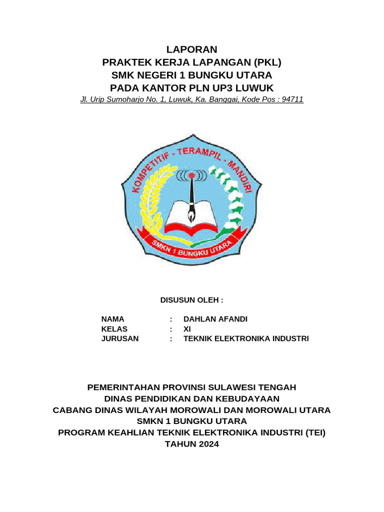Cover Laporan PKL | PDF