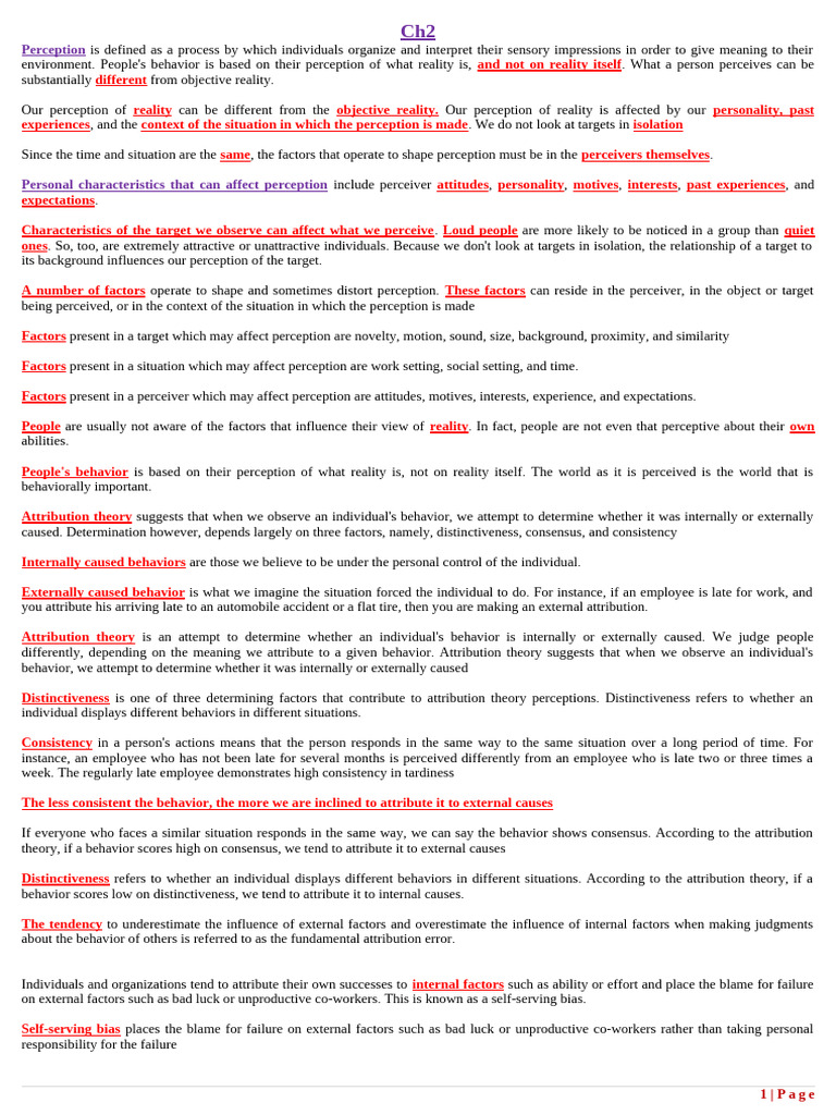 final ch 2 ob | PDF | Perception | Decision Making