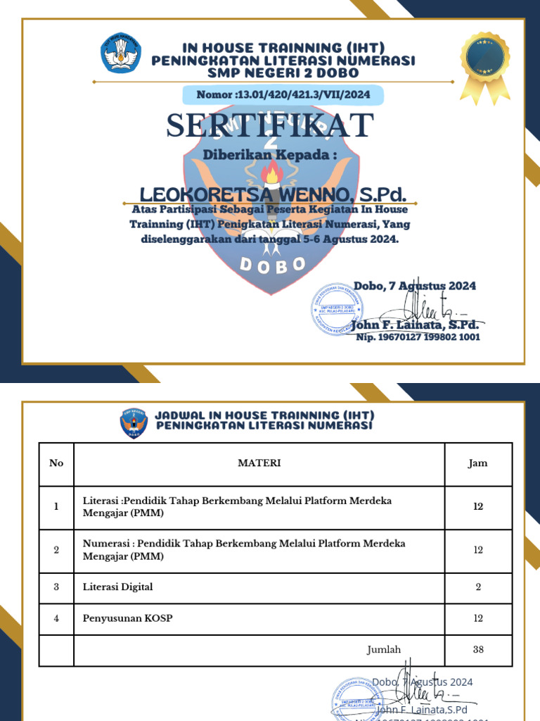Sertifikat Litnum 2024 | PDF