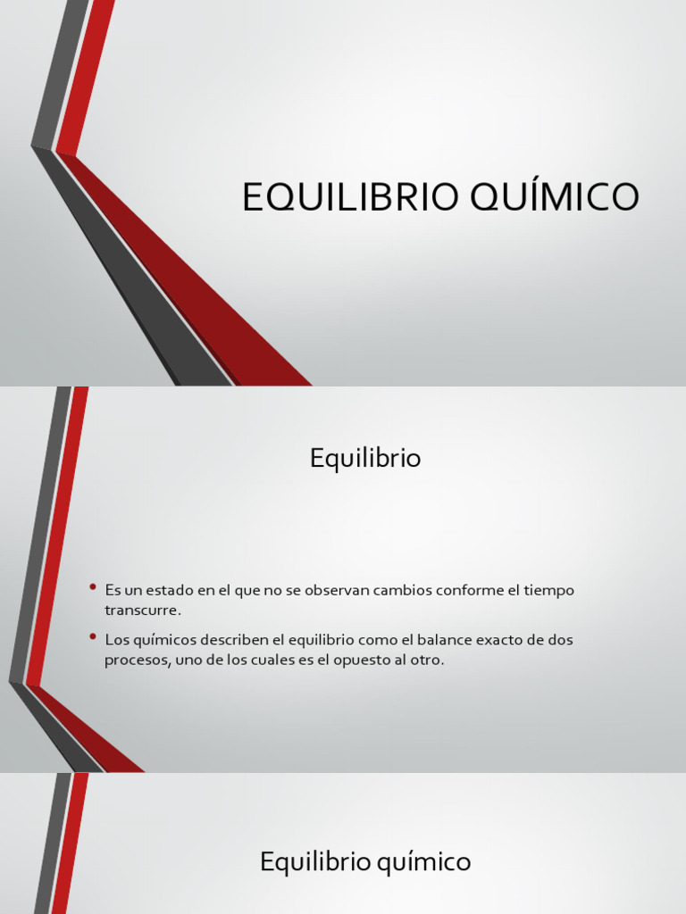 Fundamentos del Equilibrio Químico | PDF | Equilibrio químico ...