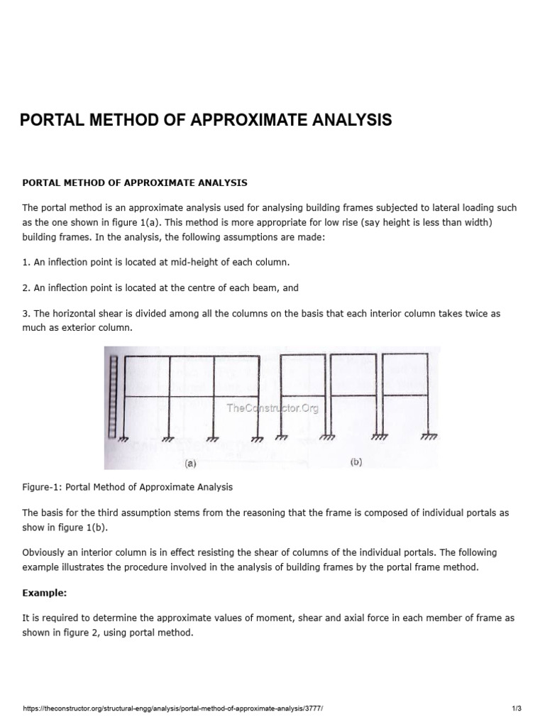 Portal-Method-of-Approximate-Analysis | PDF | Column | Beam (Structure)