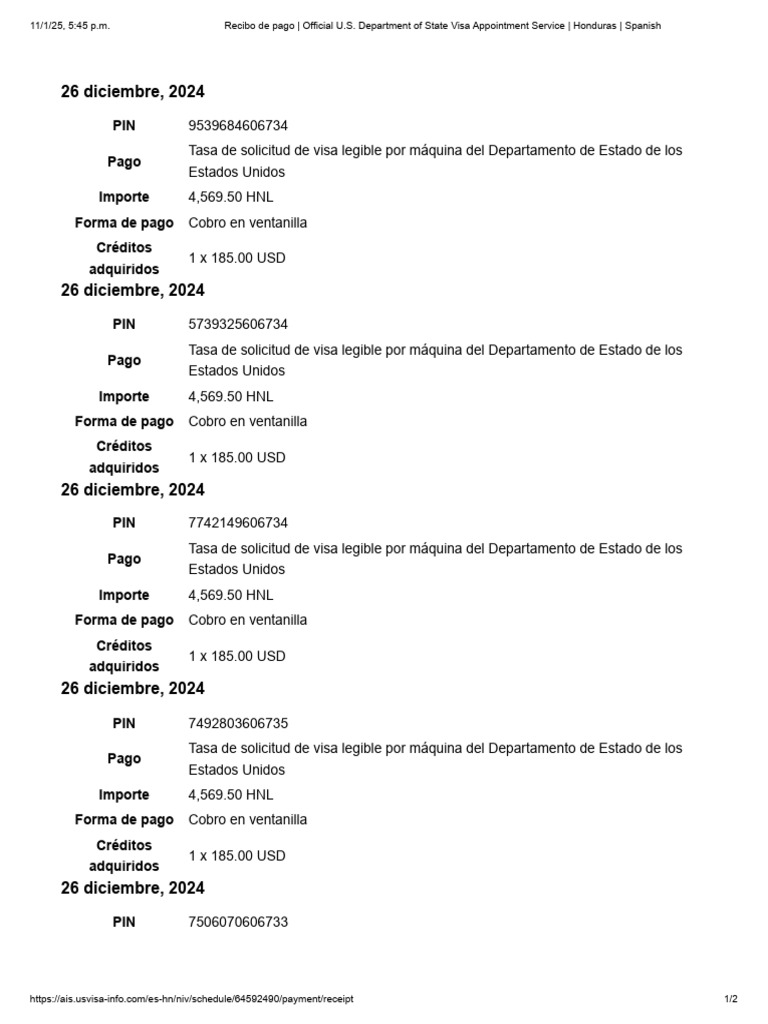 Comprobante de Pago - Tasa Consular | PDF