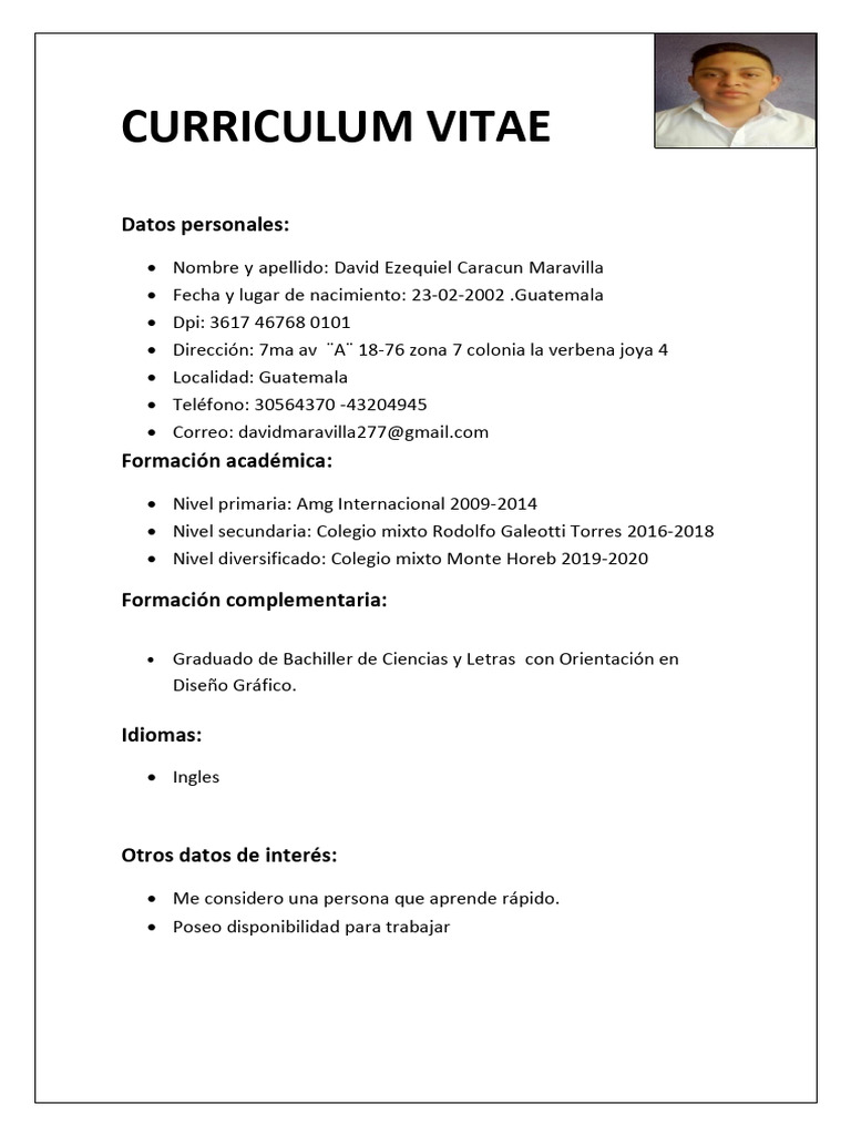 Curriculum Vitae Actualizado | PDF
