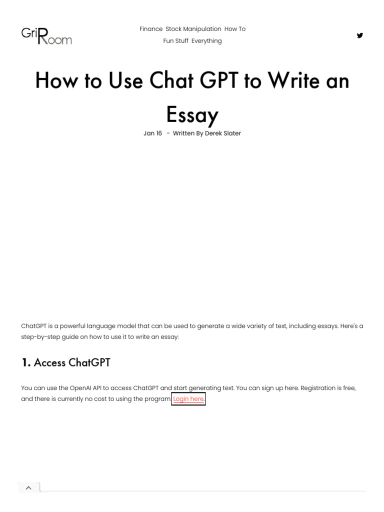 Using ChatGPT for Essay Writing | PDF | Essays | Human Communication