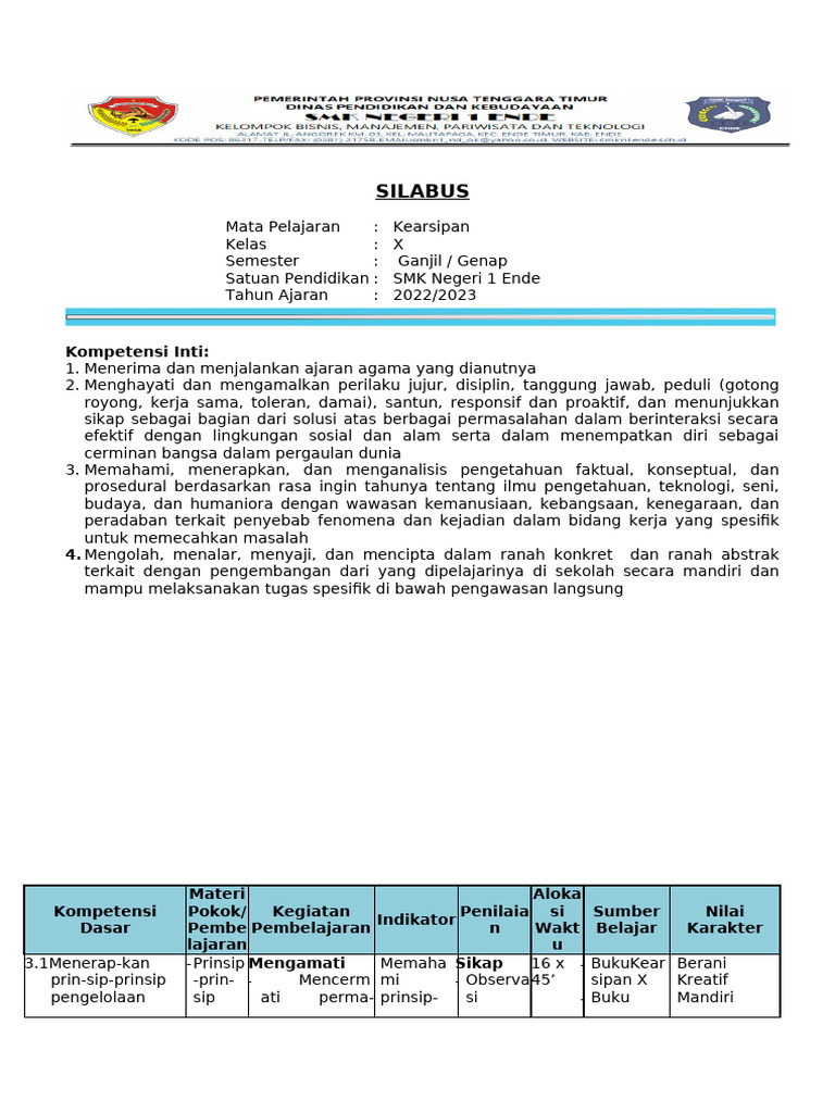 Silabus Ok Ganjil | PDF