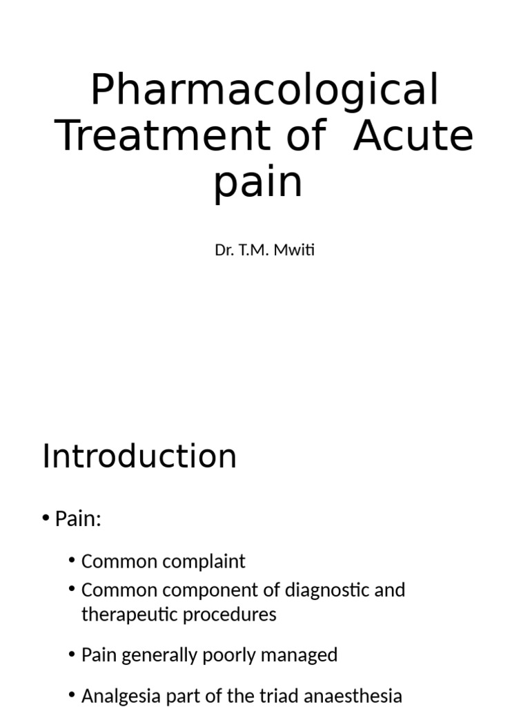 Pharmacologic Treatment of Acute Pain, Med VI | PDF | Nonsteroidal Anti Inflammatory Drug ...