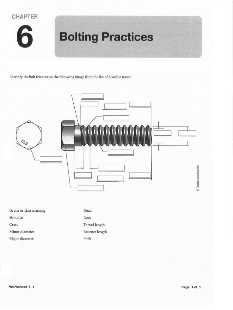 Bolting Worksheet | PDF