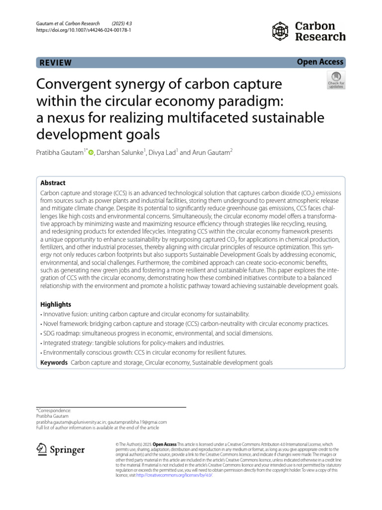 3 Convergent Synergy of Carbon Capture Within The Circular Economy ...