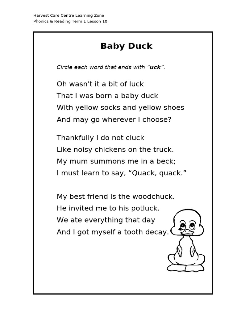 Lesson 10 (Word Family-Uck) | PDF | Phonics