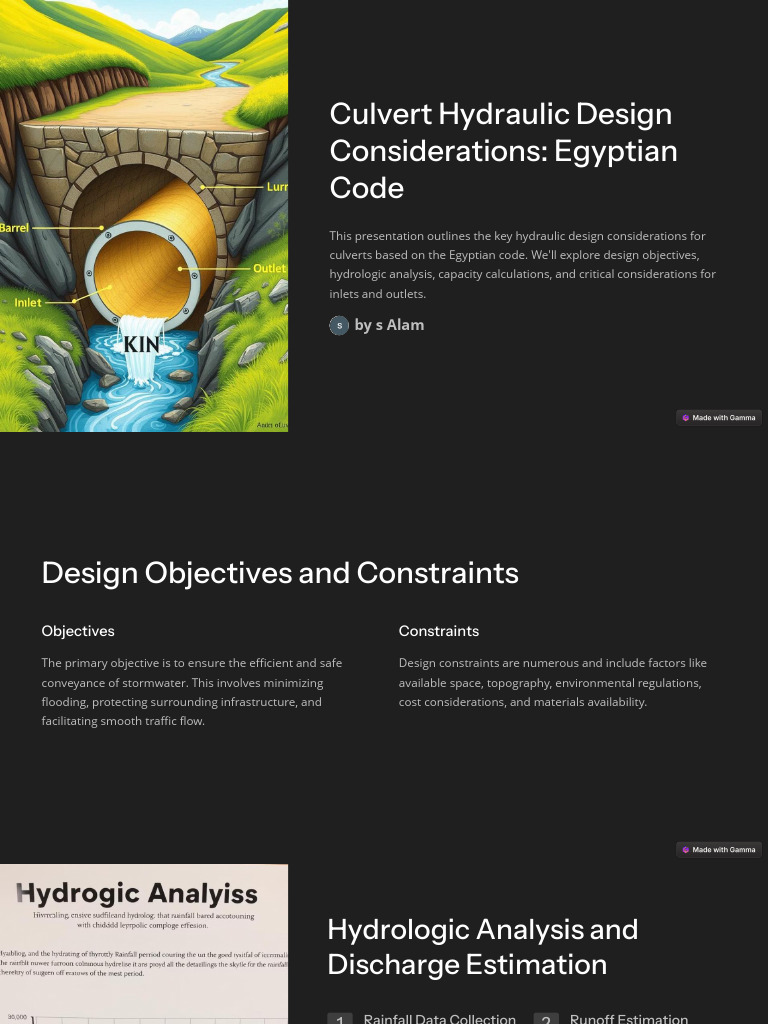 Culvert Hydraulic Design Considerations Egyptian Code | PDF | Flood ...