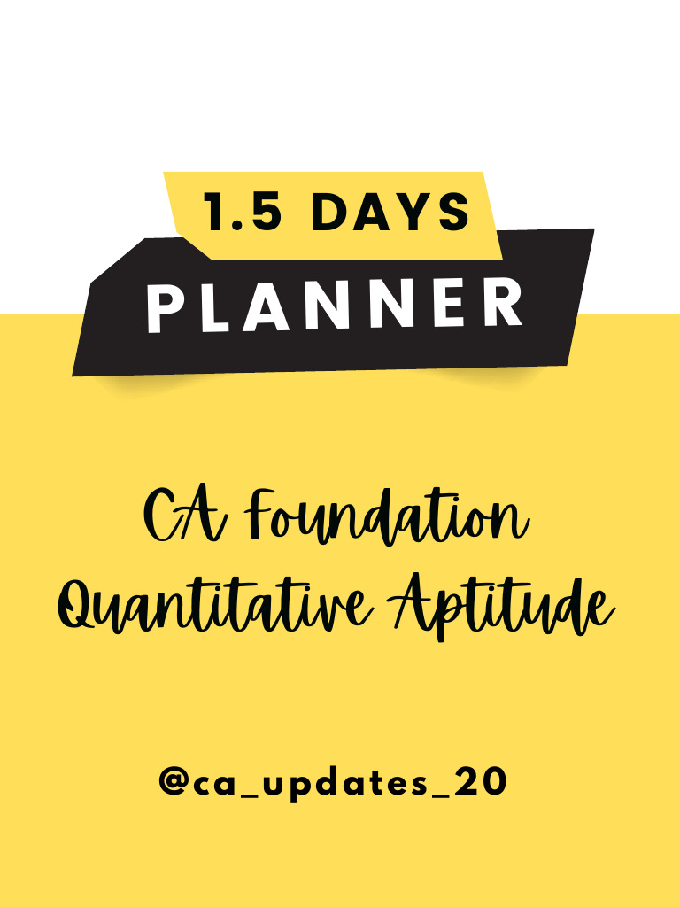 CA Foundation Quick Study Guide | PDF