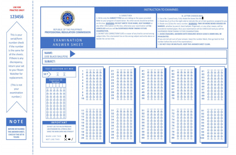 Sample Answer Sheet | PDF