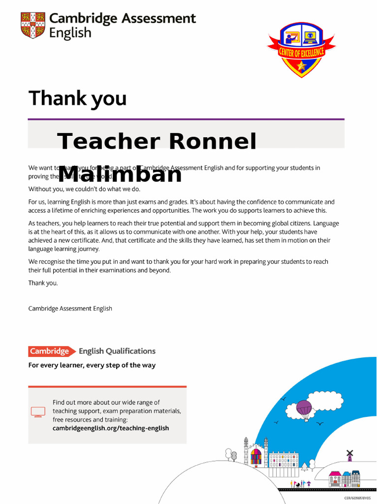 Ronnel TY Letter | PDF