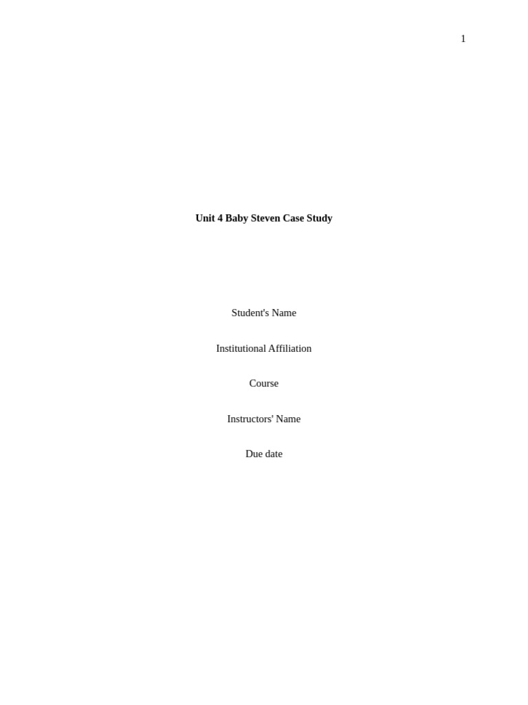 7994153 “Unit 4 Baby Steven Case Study” | PDF | Foods | Breast Milk