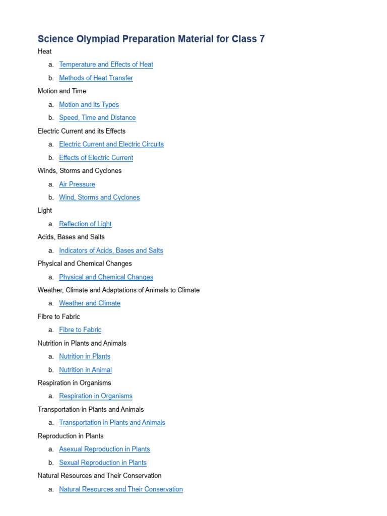 Science Olympiad Preparation Material For Class 7 | PDF | Fahrenheit ...