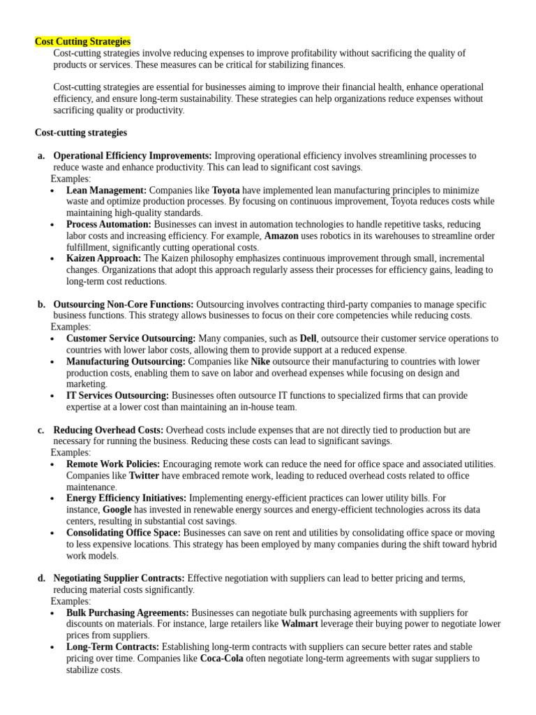 Part 2 Turnaround Strategy | PDF | Layoff | Outsourcing