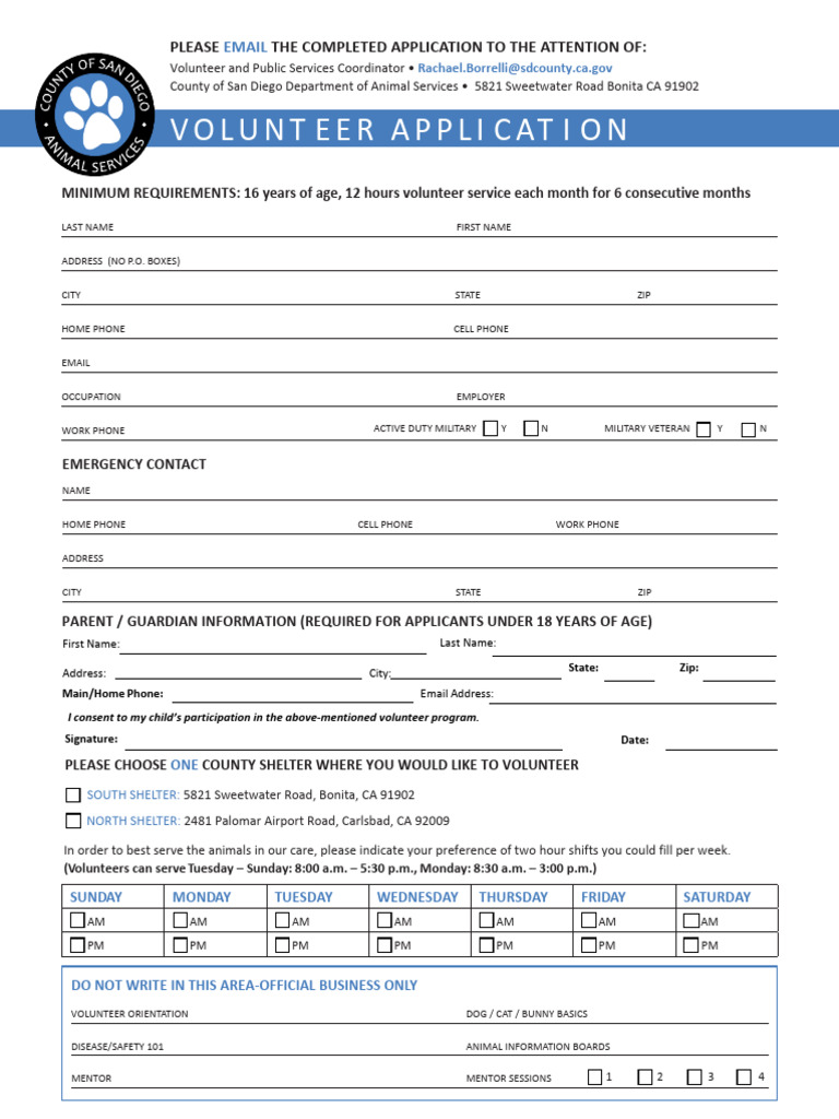Volunteer Application Fillable Form - 3.14.23 | PDF | Volunteering