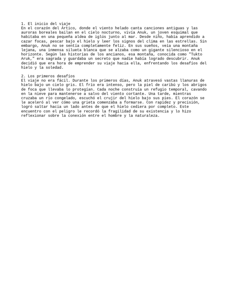 Viaje de Anuk hacia Tukto Aruk | PDF