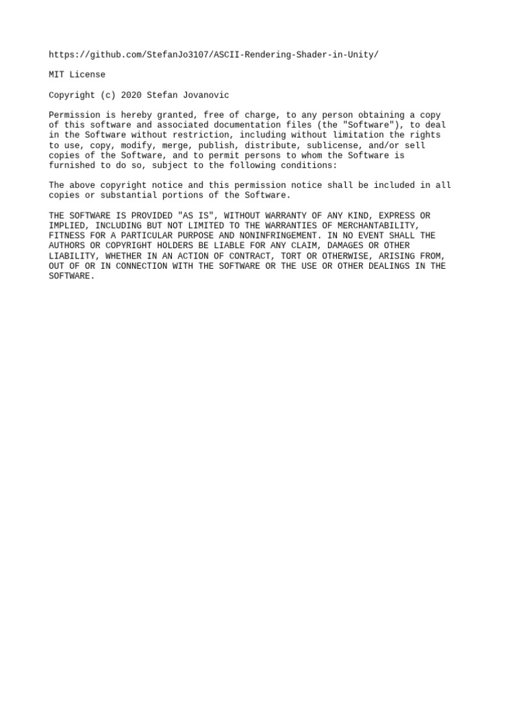 ASCII Rendering Shader for Unity | PDF