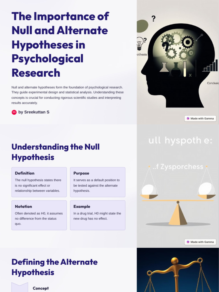 The Importance of Null and Alternate Hypotheses in Psychological Research | PDF | Hypothesis ...