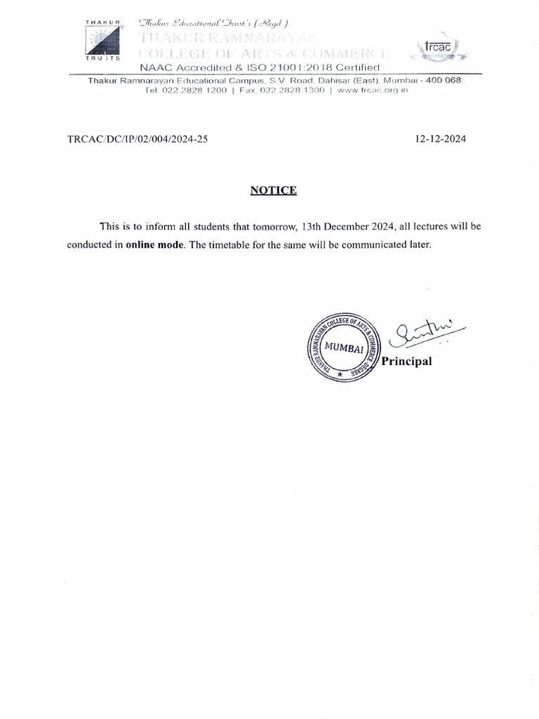 Online Lectures Notice | PDF