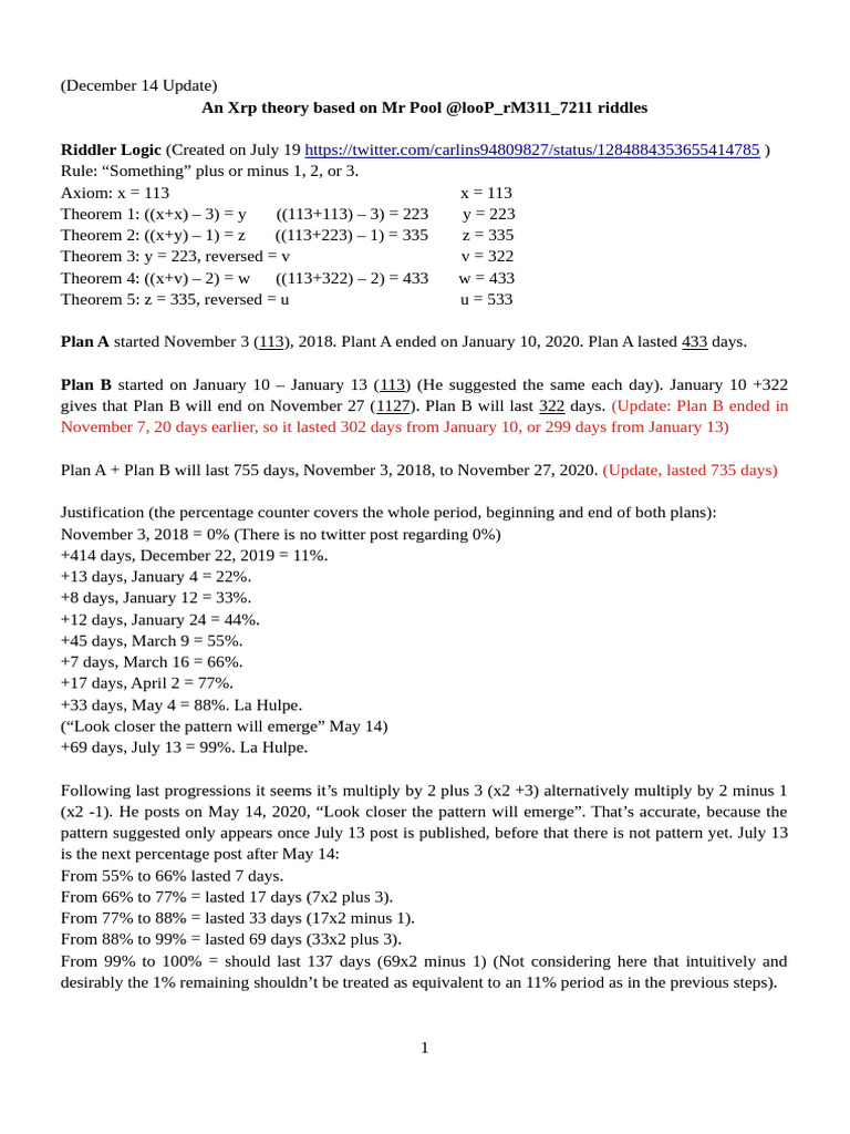 An XRP Theory Based On MR - Pool @loop - rM311 - 7211 Riddles December ...