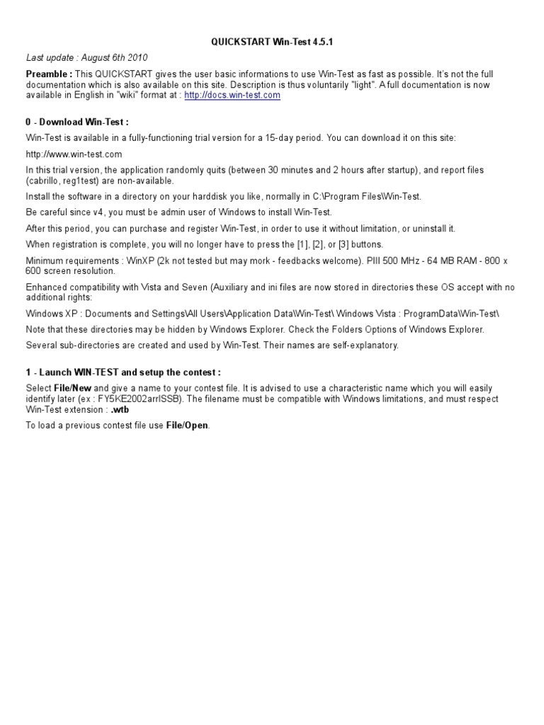 Win-Test Quick Guide | Download Free PDF | Computer Network | Computer ...