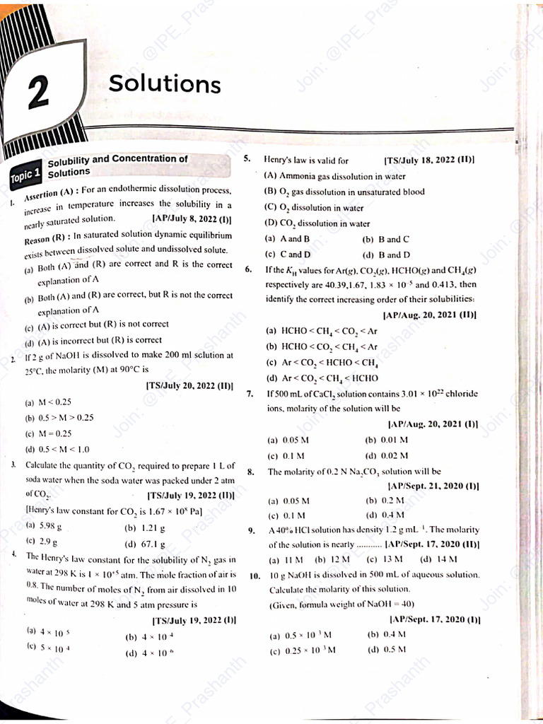 Solutions PYQs | PDF