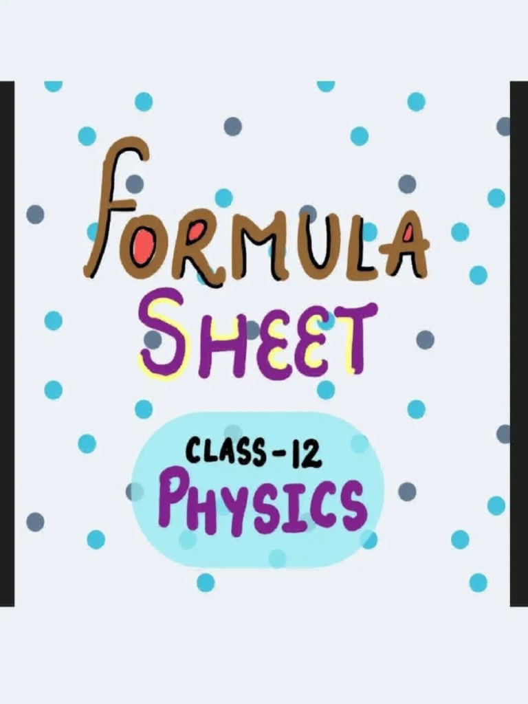 physics formulas class 12th | PDF | Electromagnetism