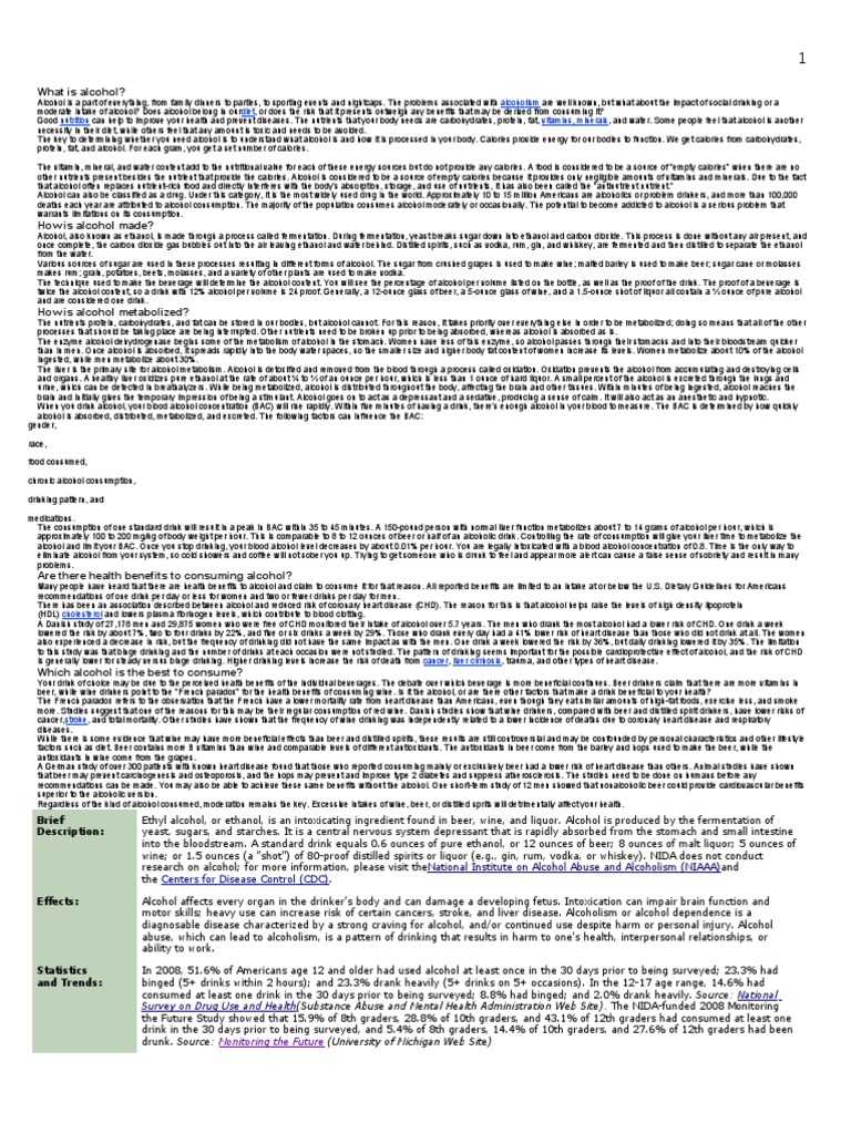 What Is Alcohol | PDF | Alcoholism | Alcohol And Health