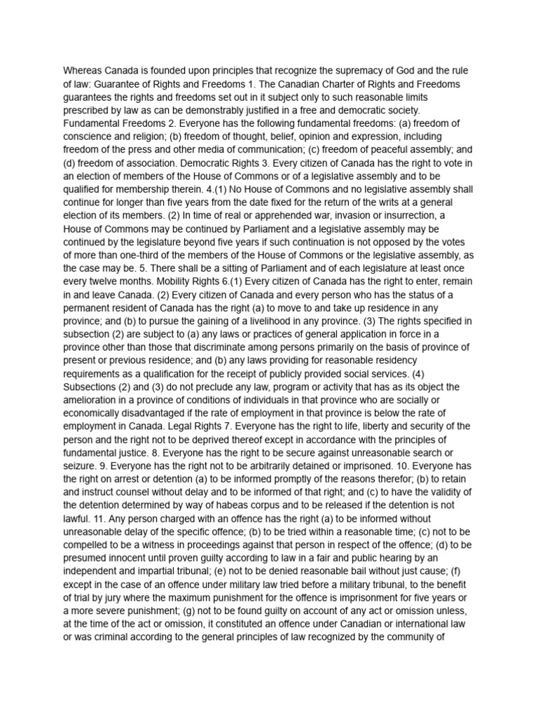 charter (1) | PDF | Witness | Justice