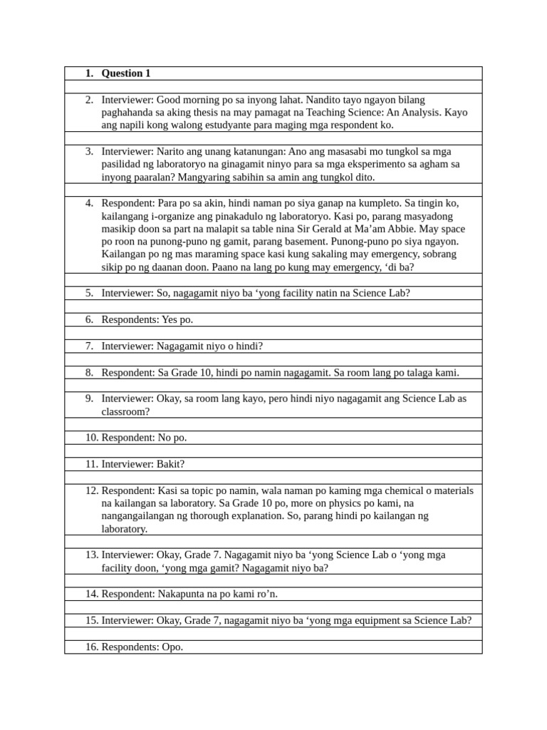 Student Insights on Science Lab Facilities | PDF | Laboratories | Science