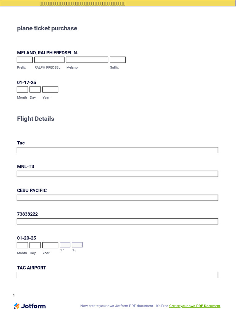 Plane Ticket Template | PDF
