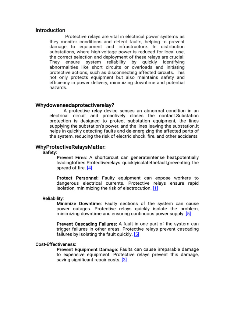 Elective Selection of Relays | PDF | Relay | Electrical Substation