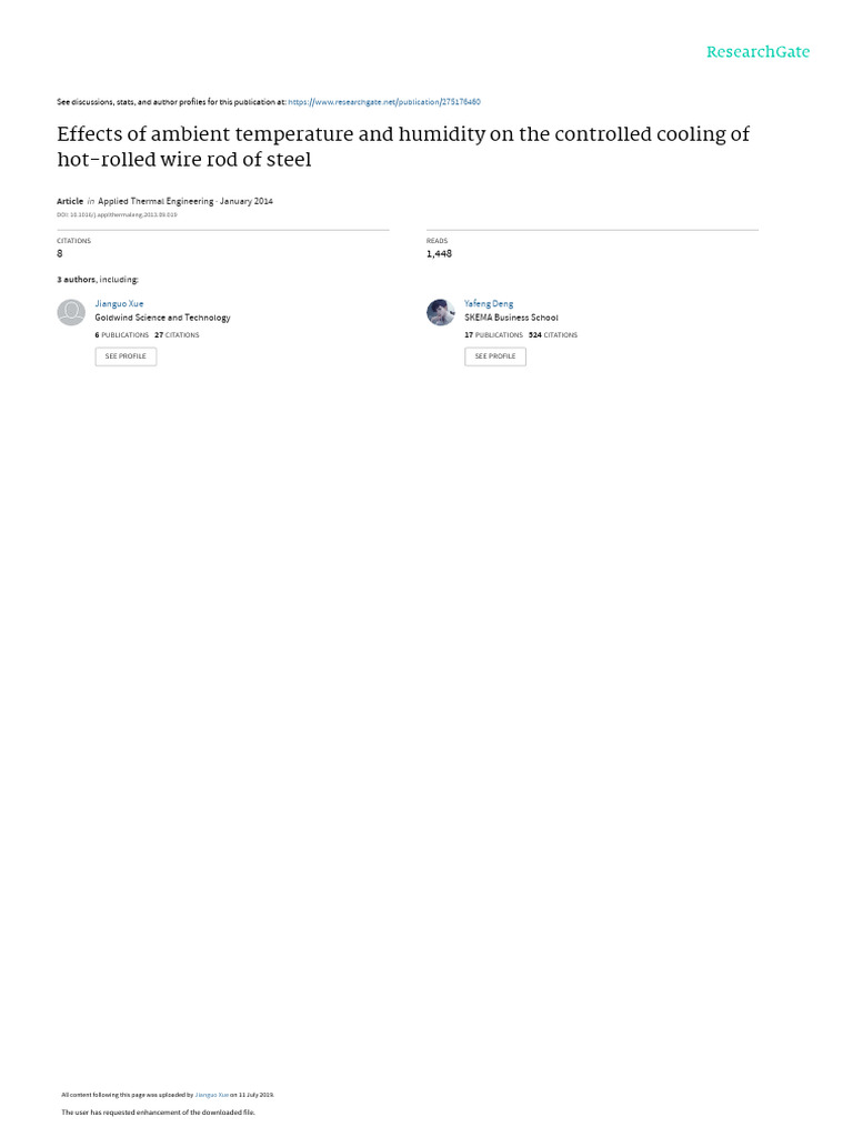 Effects of Ambient Temperature and Humidity On The Controlled Cooling of Hot-Rolled Wire Rod of ...