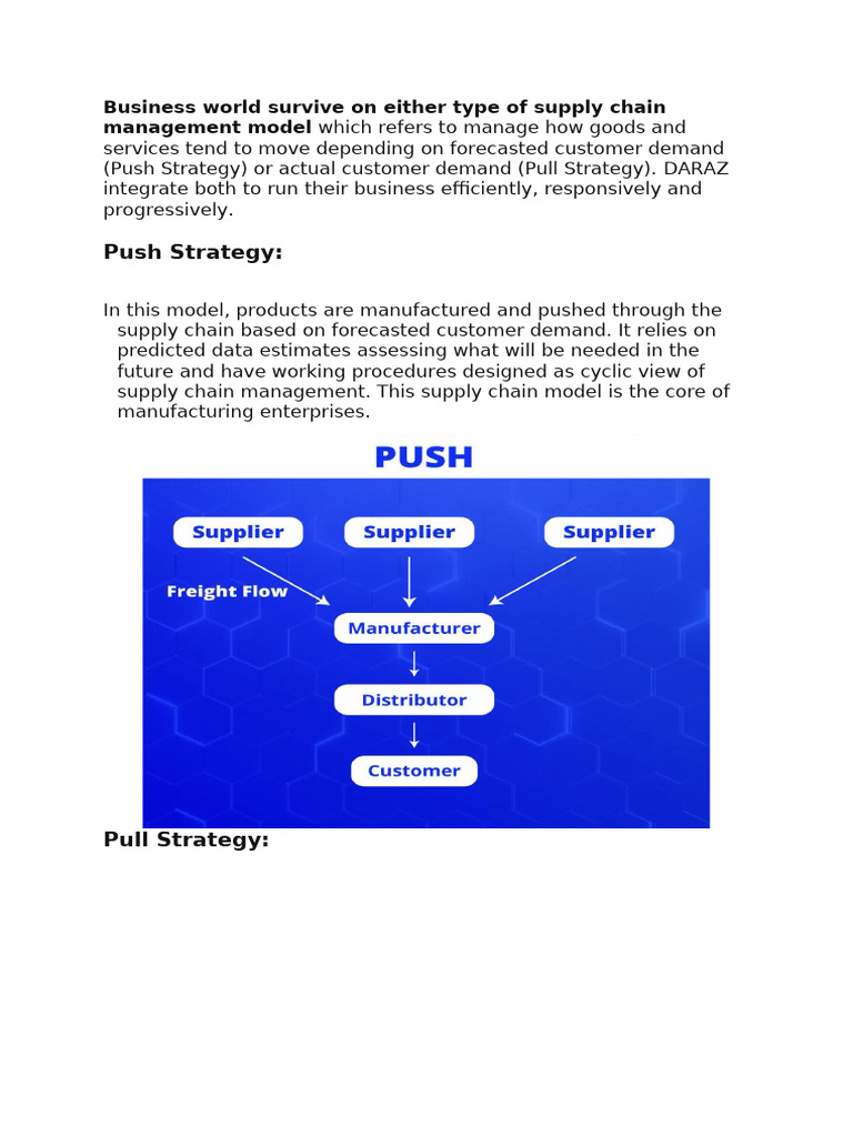 DARAZ's Push-Pull Supply Chain Strategy | PDF