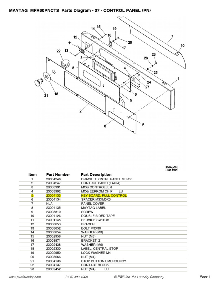MAYTAG-MFR60PNCTS-07-CONTROL-PANEL-PN | PDF