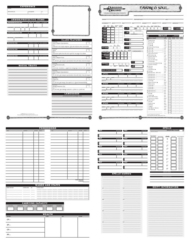 RPG Character Sheet Template | PDF | Role Playing Games