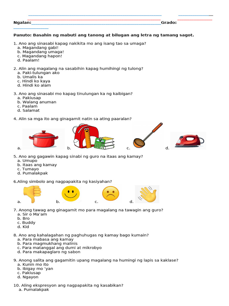 PT Grade 1 Matatag Language 1 | PDF