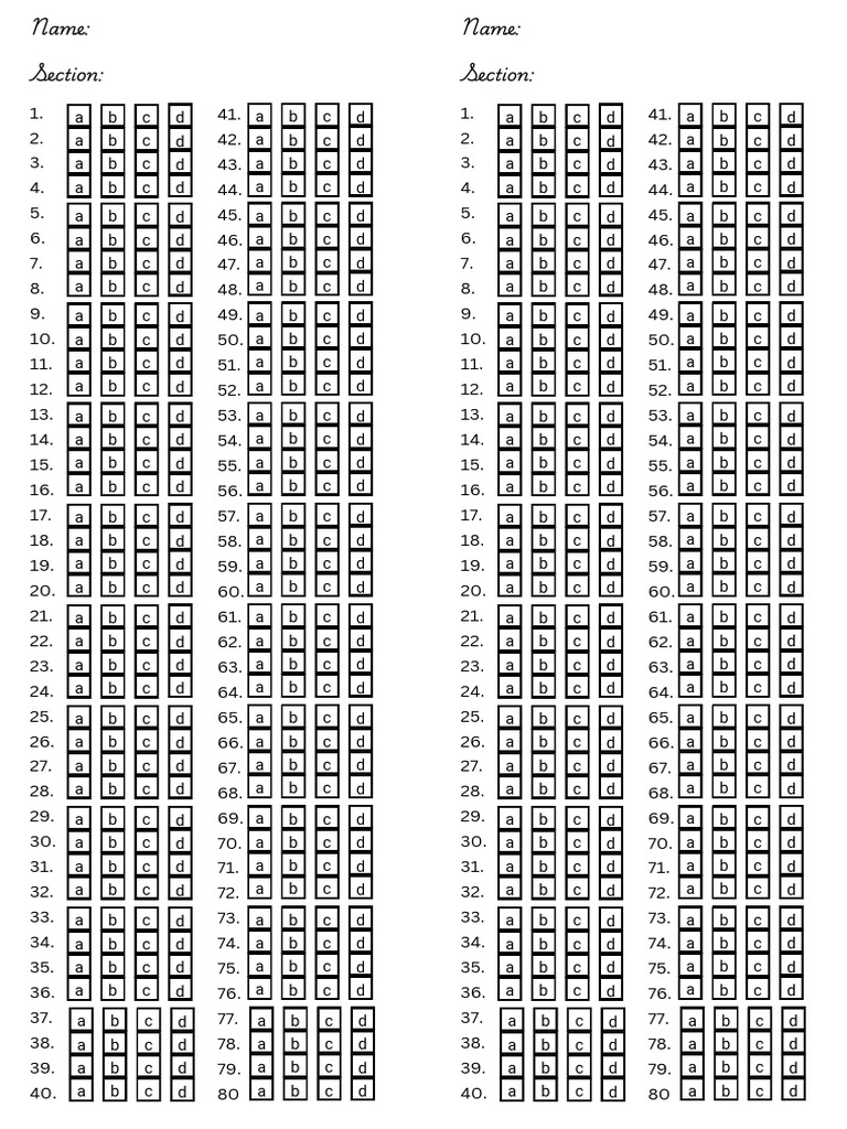 Answer 20 Sheet 2080 | PDF