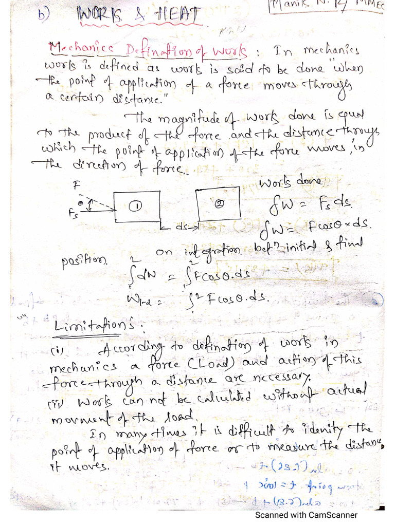 BTD Module-01 b) Work and Heat (With Numericals) | PDF