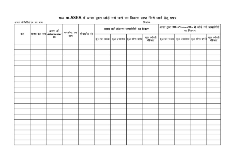 Form for m-ASHA entry follow-up | PDF