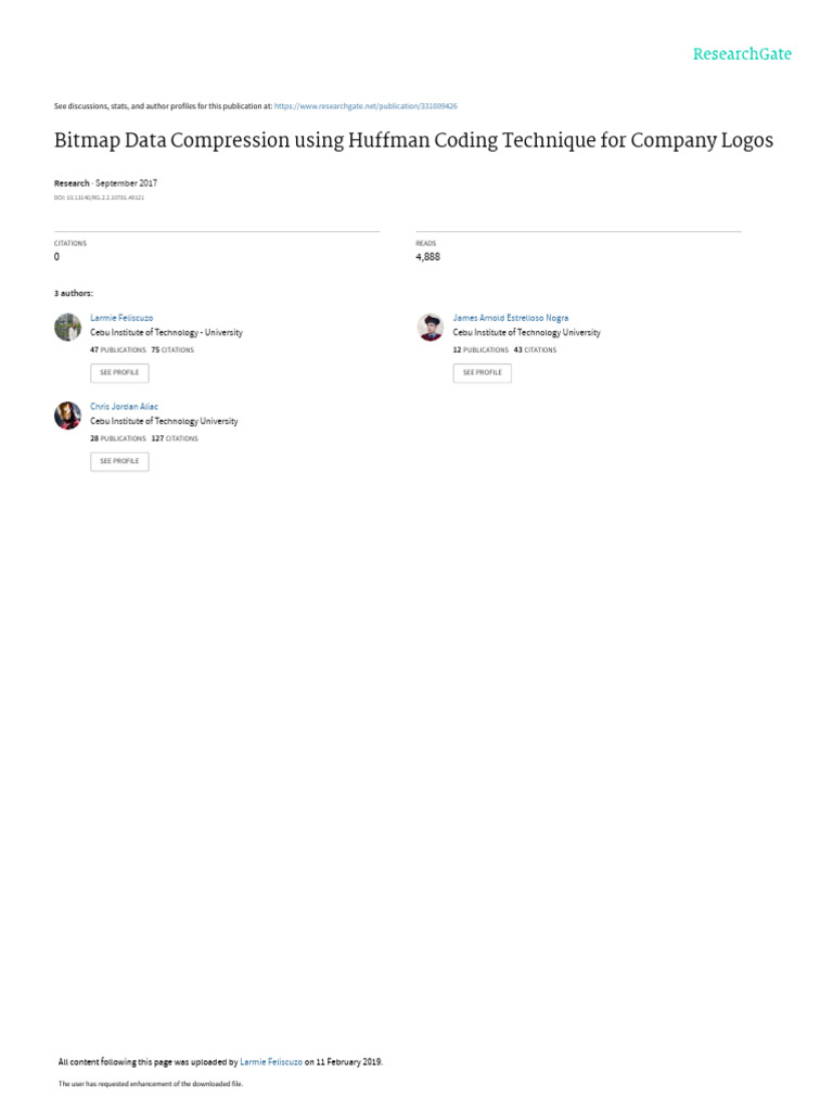 Nogra Feliz Aliac Bitmap Research | PDF | Data Compression | Computer Data