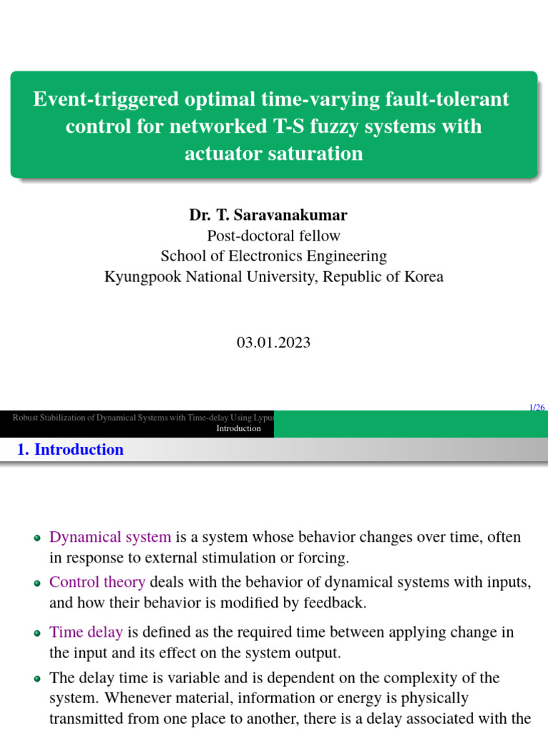 Event-triggered optimal time-varying fault-tolerant control for ... Event-triggered optimal time-varying fault-tolerant control for ...