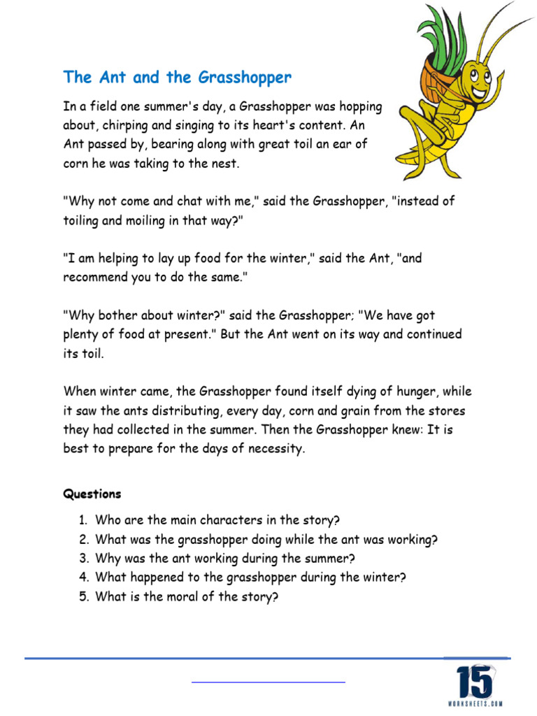 Ant and Grasshopper Story Analysis | PDF