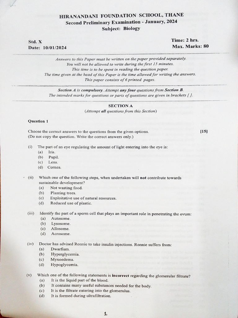 2nd Prelims Bio | PDF