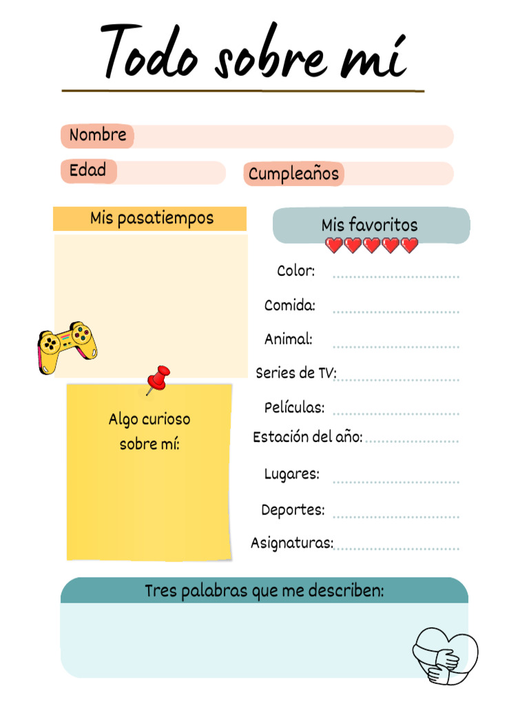 About Me Spanish Worksheet | PDF