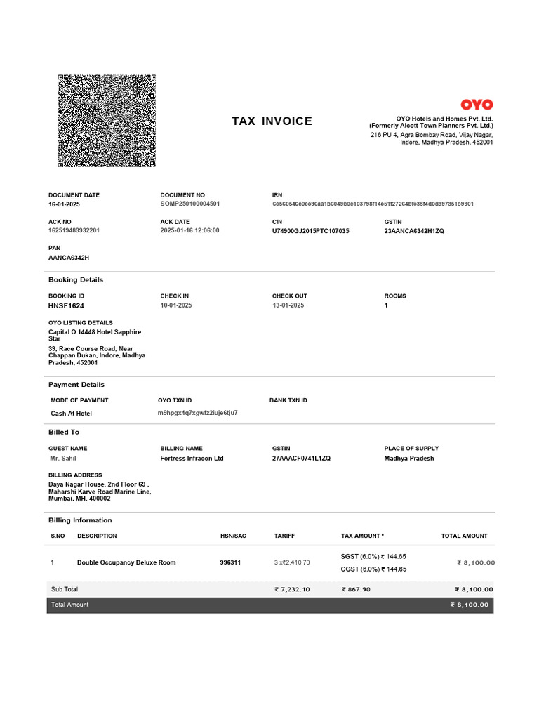 Mr Sahil 10 to 13 Invoice | PDF | Payments | Services (Economics)