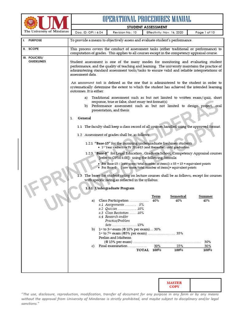 UM OPM | PDF | Educational Assessment | Thesis