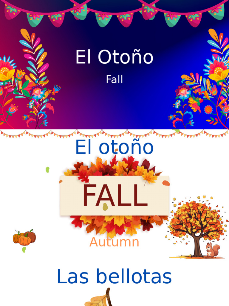El otoño - the fall Spanish vocabulary presentation | PDF